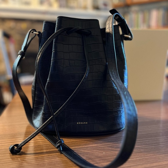 Sezane | Bags | Like New In Og Packaging Sezane Farrow Bag Black Croc ...